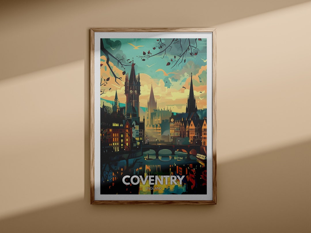 Coventry Art Print - Coventry City Poster, UK Travel Wall Art, England ...