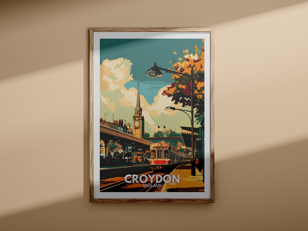 Croydon Print - Croydon Poster, UK Wall Art, England Wall Art Decor ...