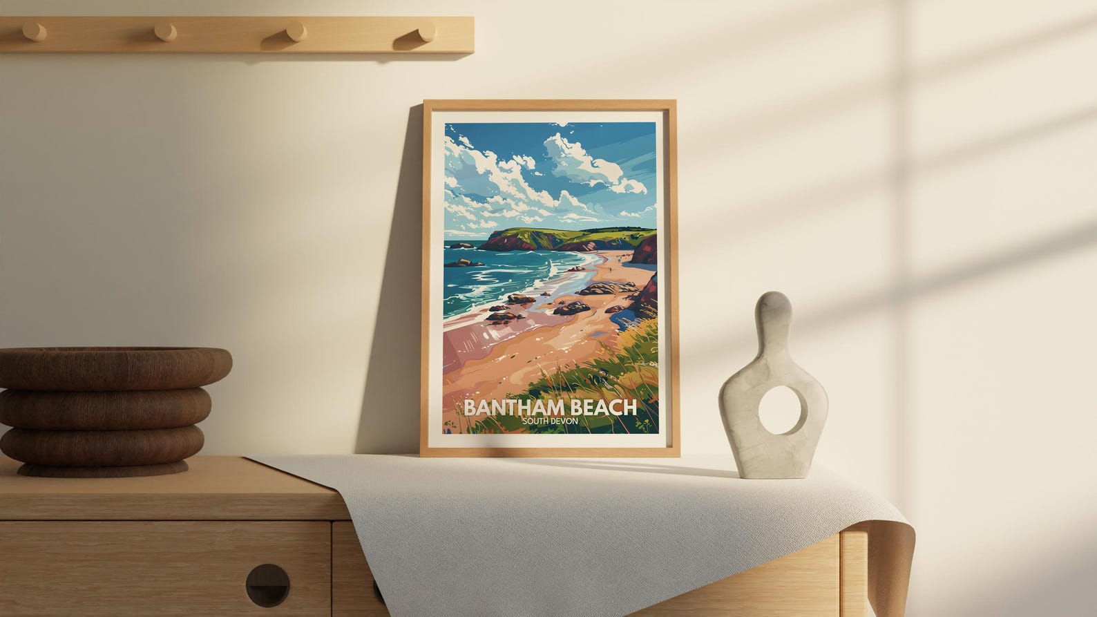 Bantham Beach Print – Bantham Beach Poster, South Devon Travel Poster ...