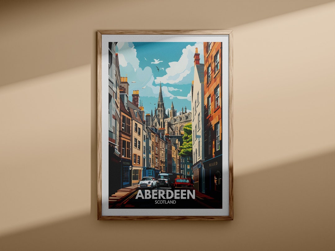 Aberdeen Print - Aberdeen Poster, UK Wall Art, Scotland Wall Art Decor ...