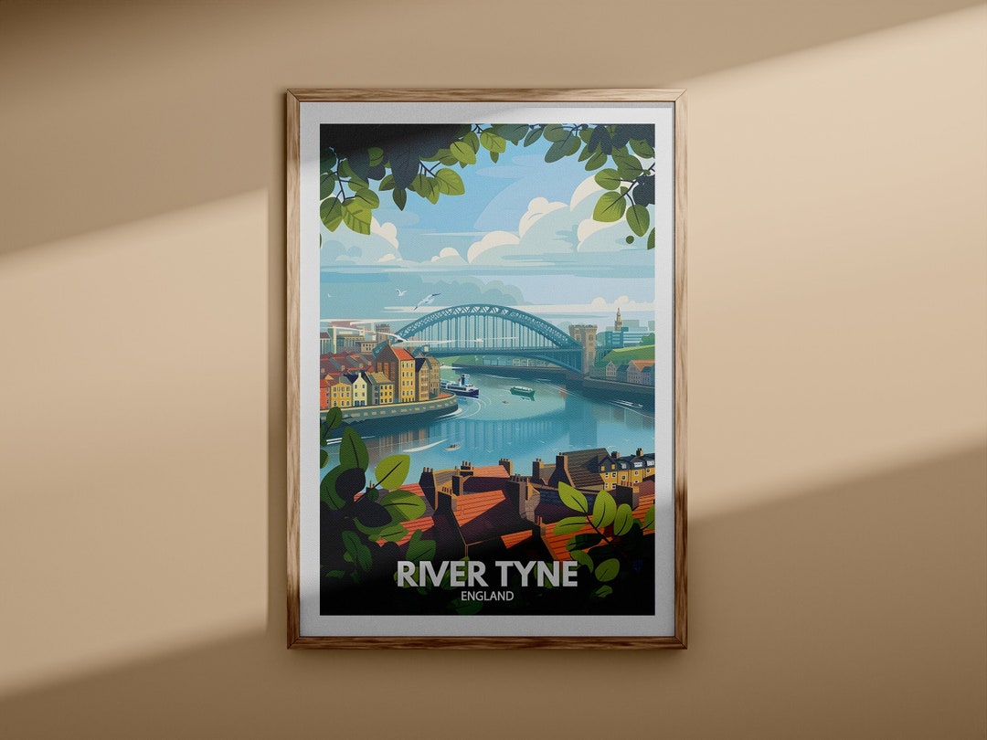River Tyne Print, River Tyne Poster, England River Travel Poster, River ...
