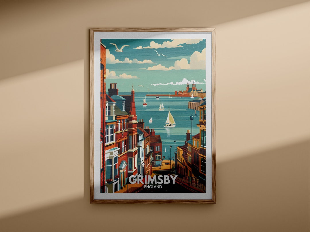 Grimsby Print - Grimsby Poster, UK Wall Art, England Wall Art Decor ...