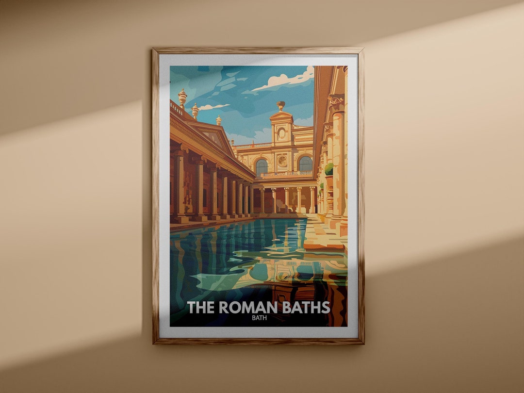 The Roman Baths Print - the Roman Baths Poster, UK Wall Art, Bath Wall ...