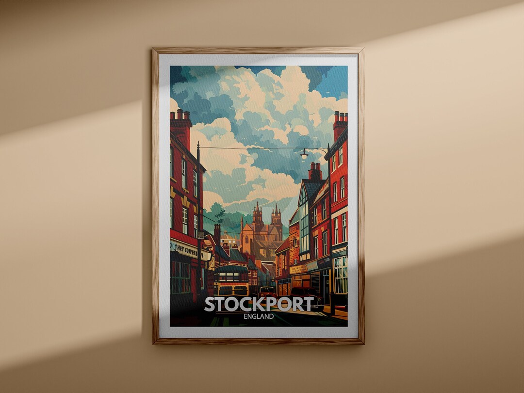 Stockport Print - Stockport Poster, UK Wall Art, England Decor, British ...