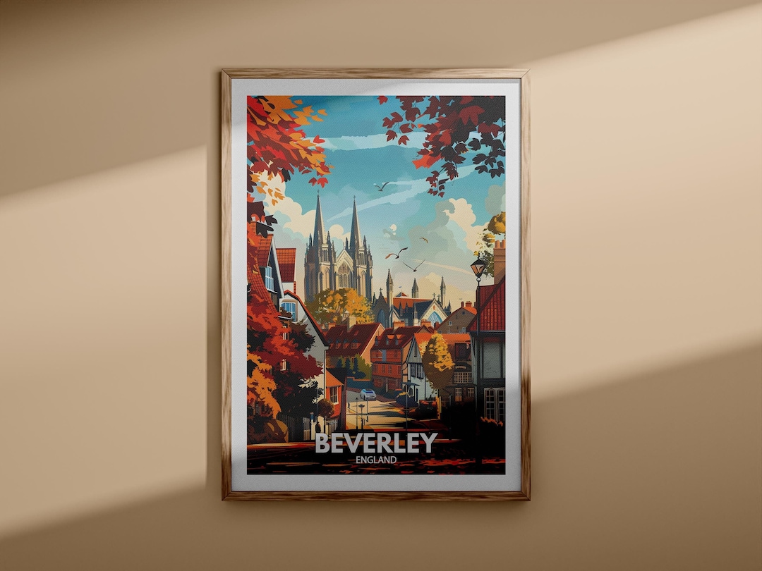 Beverley Print - Beverley Poster, UK Wall Art, England Wall Art Decor ...