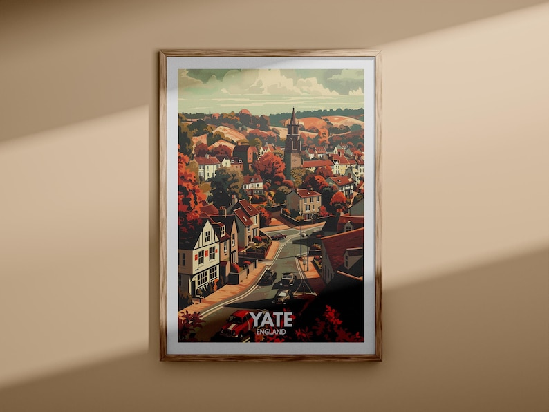 Yate Print - Yate Poster, UK Wall Art, England Wall Art Decor, British ...