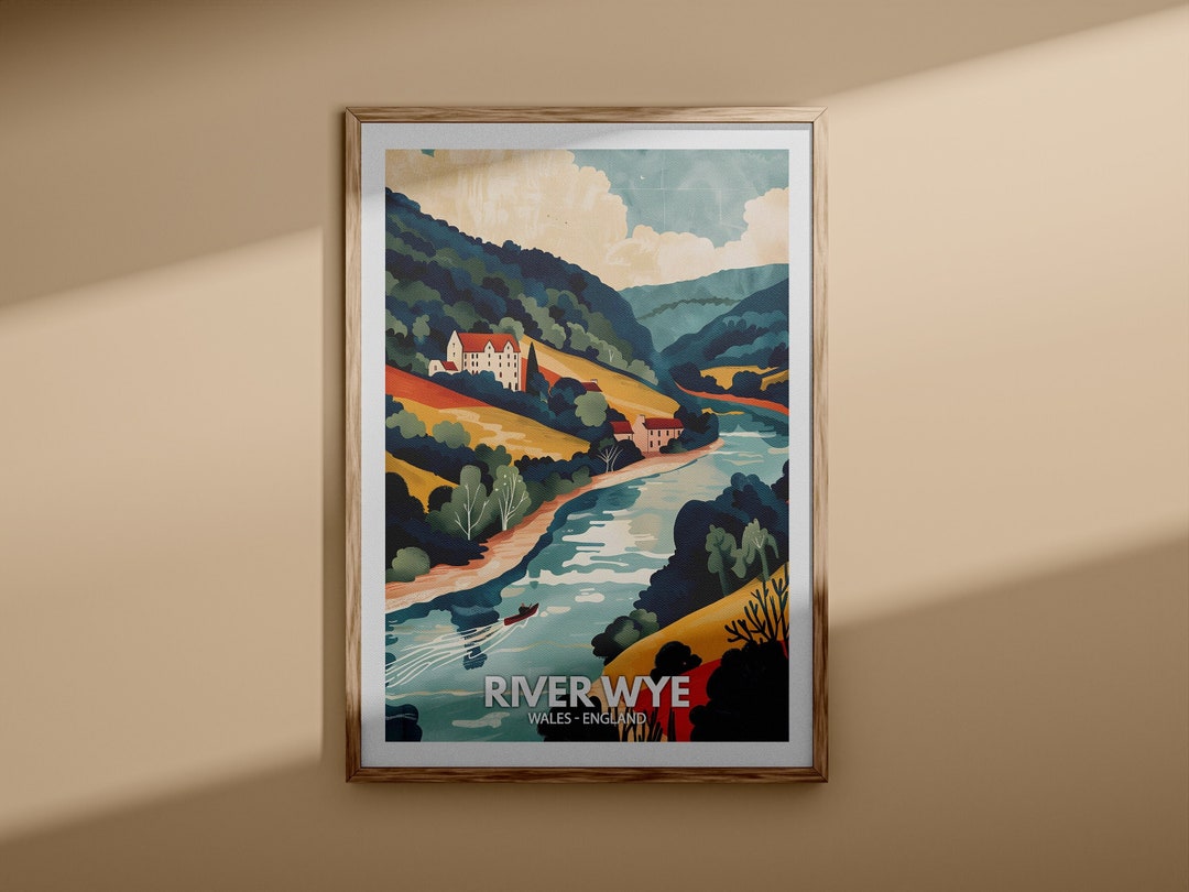 River Wye Print, River Wye Poster, England River Travel Poster, River ...