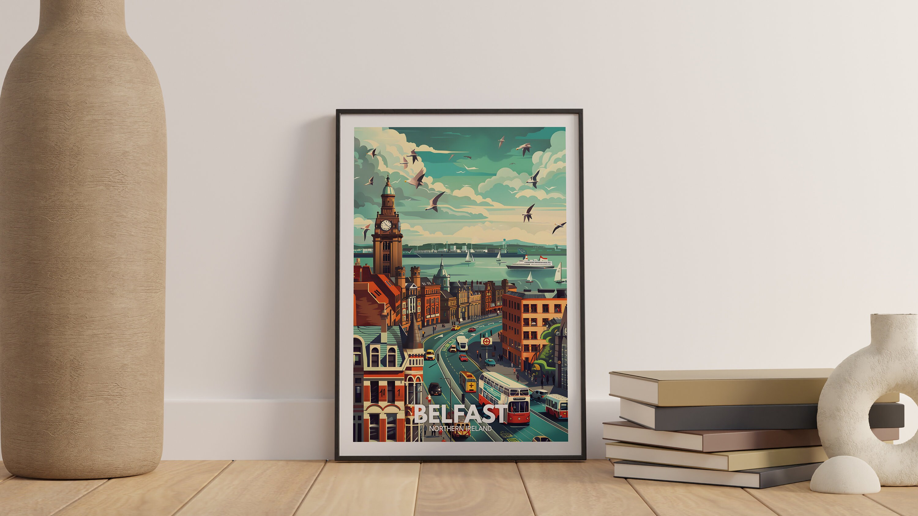 Belfast Print - Belfast Poster, UK Wall Art, Northern Ireland Art Decor ...