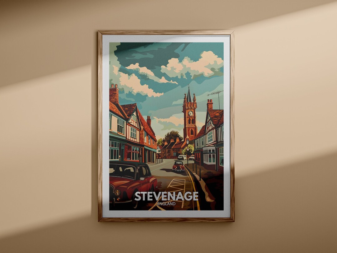 Stevenage Print - Stevenage Poster, UK Wall Art, England Wall Art Decor ...