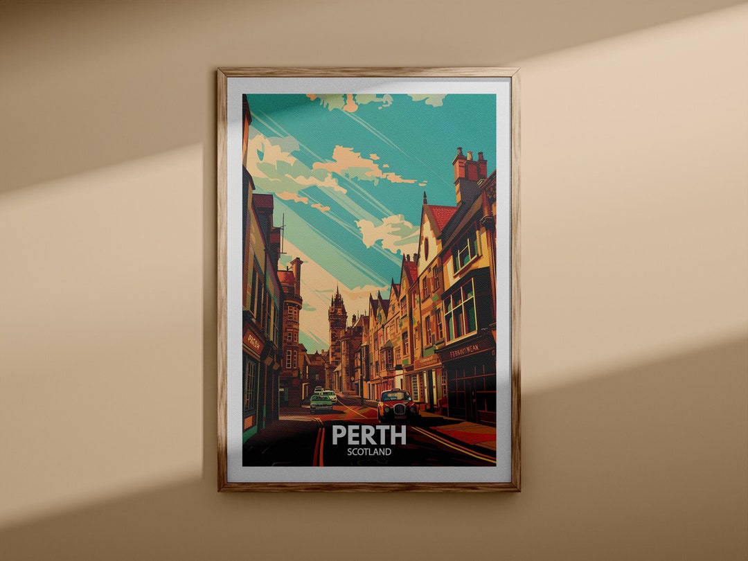 Perth Art Print - Perth Travel Poster, UK Wall Art, Scotland Wall Art ...
