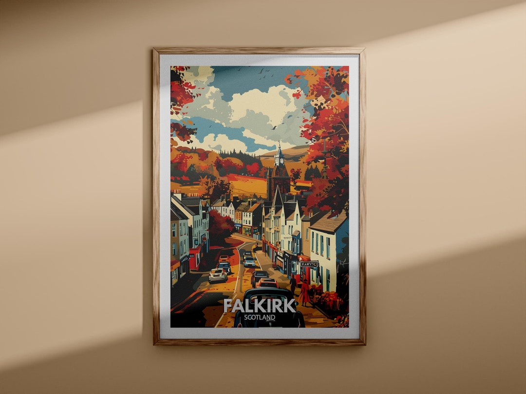 Falkirk Print - Falkirk Poster, UK Wall Art, Scotland Wall Art Decor ...