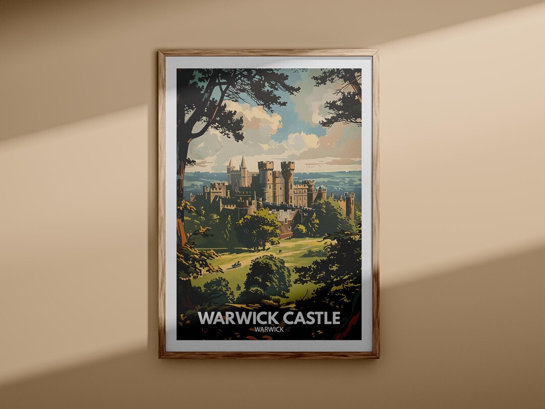 Warwick Castle Print - Warwick Castle City Poster, UK Wall Art, Warwick ...