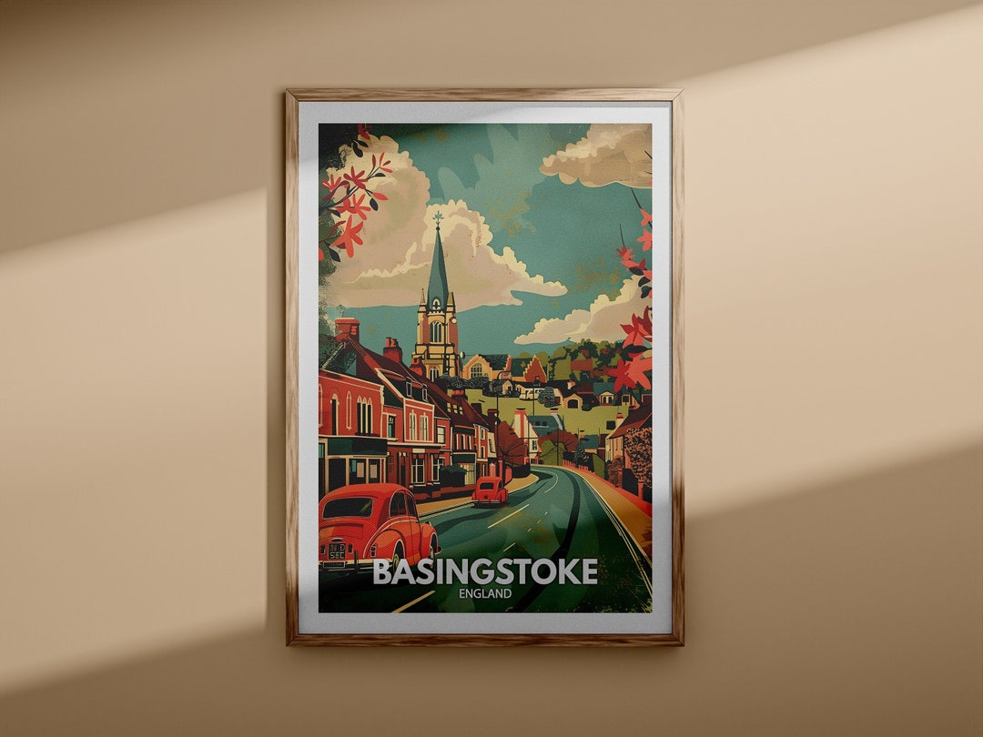 Basingstoke Artr Print - Basingstoke Poster, UK Wall Art, England Wall ...