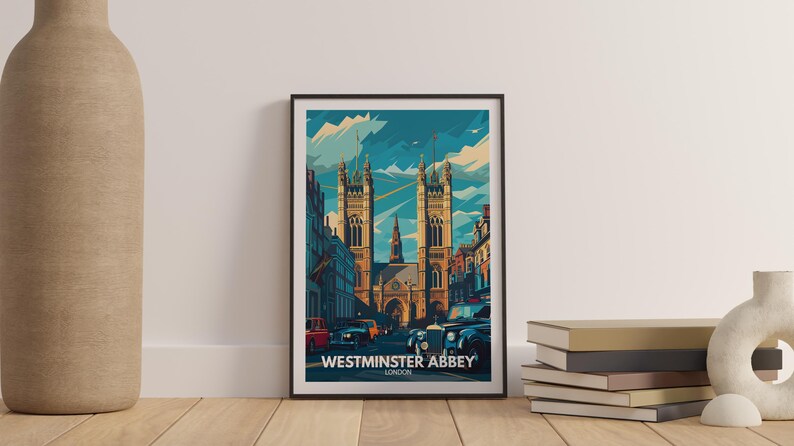 Westminster Abbey Print - Westminster Abbey Poster, UK Wall Art, London ...