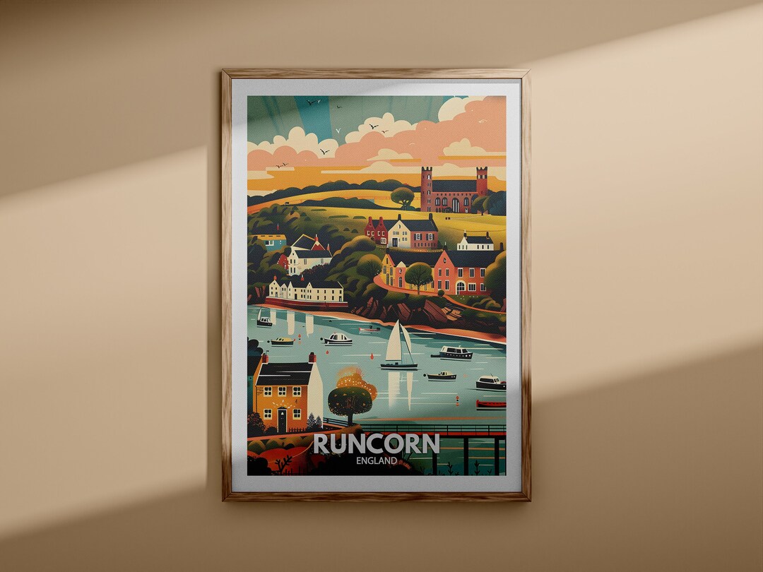Runcorn Print - Runcorn Poster, UK Wall Art, England Wall Art Decor ...