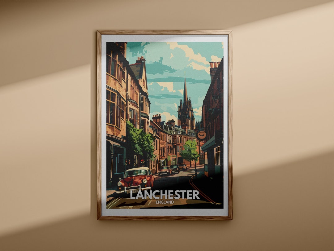 Lanchester Art Print - Lanchester City Poster, UK Wall Art, England ...