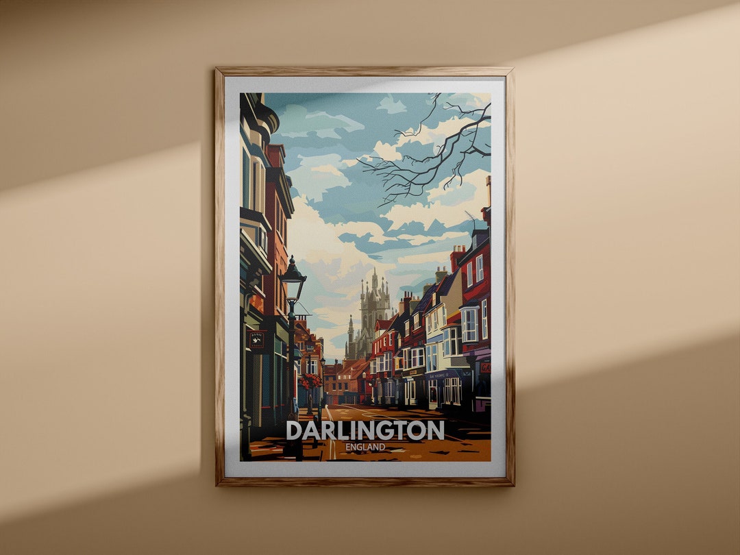 Darlington Print - Darlington Poster, UK Wall Art, England Wall Art ...