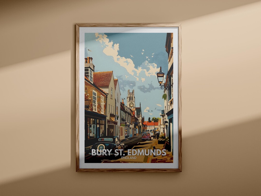 Bury St. Edmunds Print - Bury St. Edmunds Poster, UK Wall Art, England ...