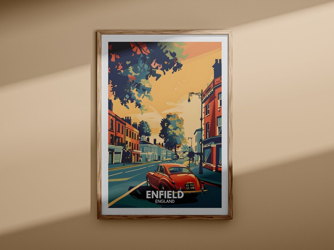 Enfield Art Print - Enfield City Poster, UK Wall Art, England Wall Art ...