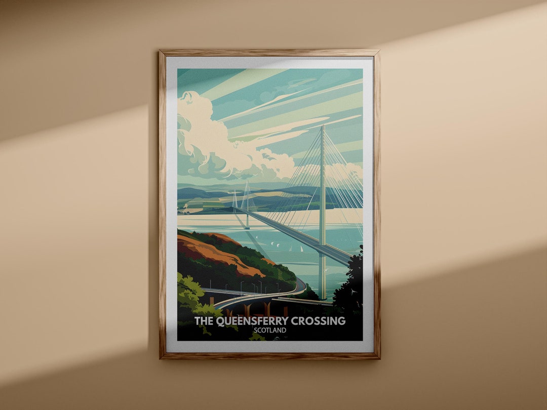 The Queensferry Crossing Print - the Queensferry Crossing City Poster ...