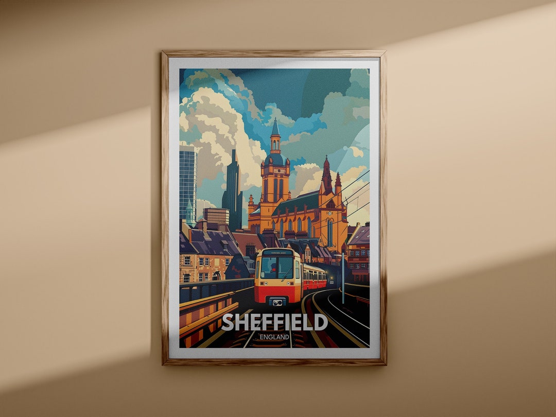 Sheffield Print - Sheffield Travel Poster, UK Wall Art, England Wall ...