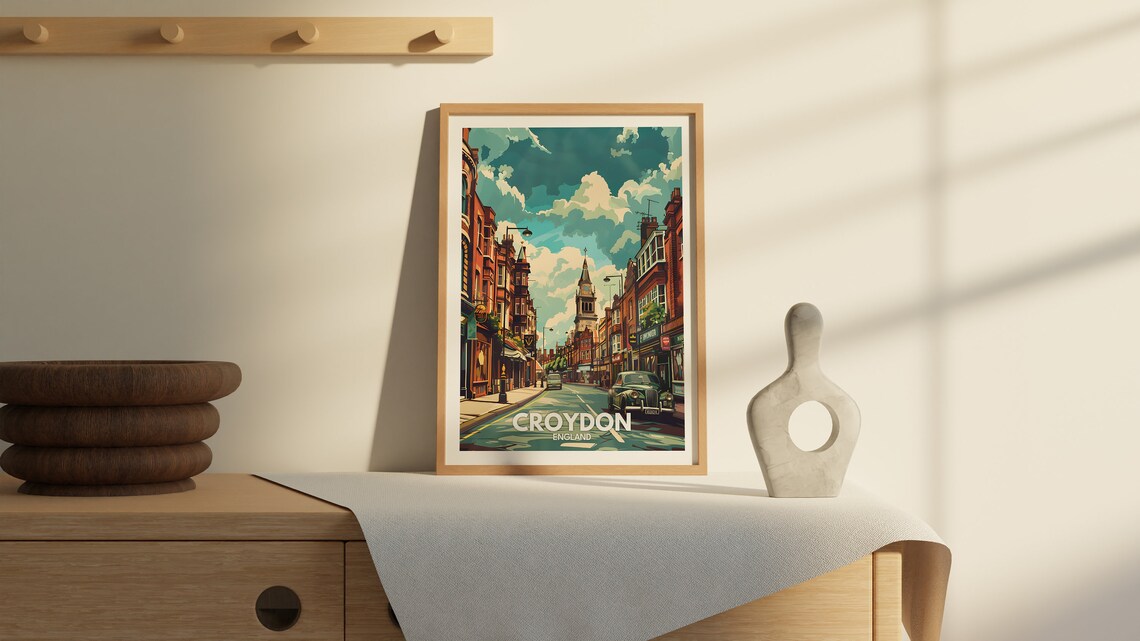 Croydon Art Print - Croydon Poster, UK Wall Art, England Wall Art Decor ...