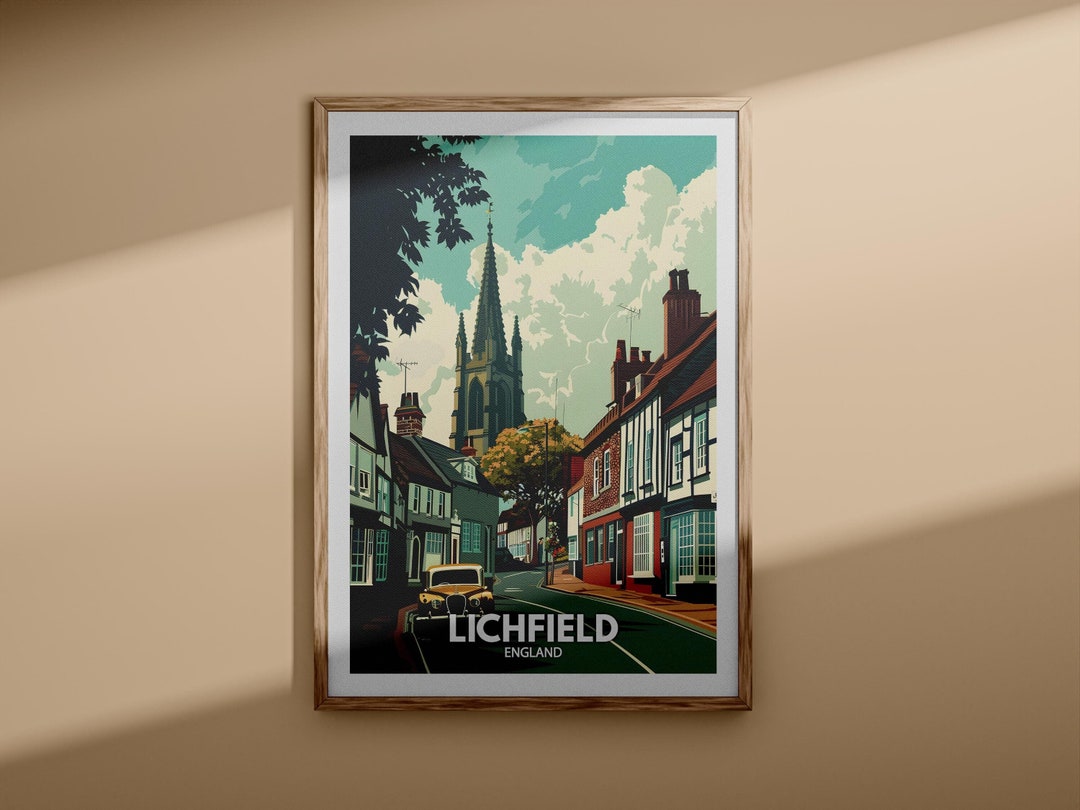 Lichfield Print - Lichfield Poster, UK Wall Art, England Wall Art Decor ...