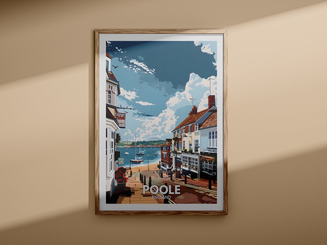 Poole Print - Poole Poster, UK Wall Art, England Decor, British Travel ...