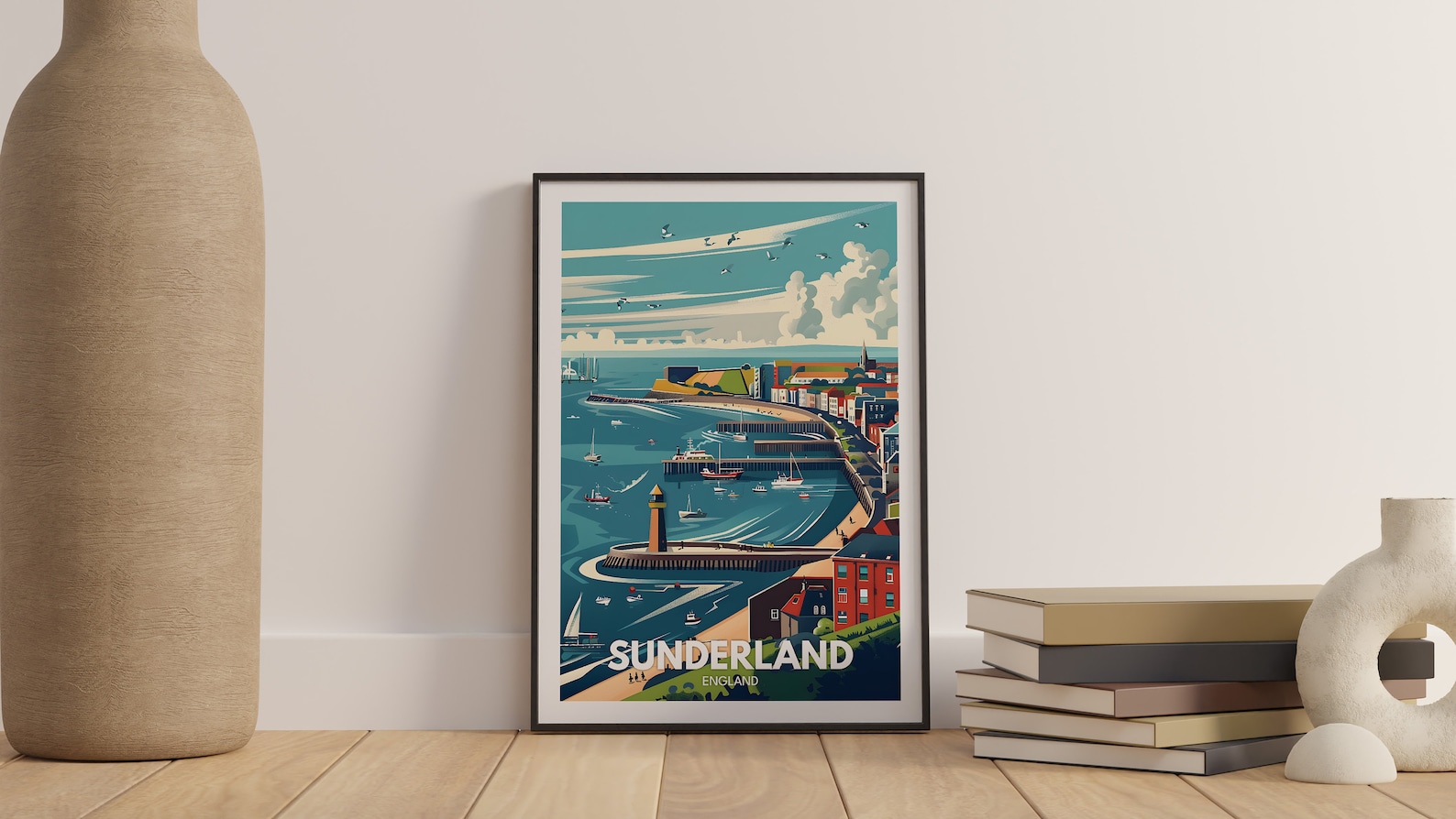 Sunderland Art Print - Sunderland Poster, UK Wall Art, England Wall Art ...