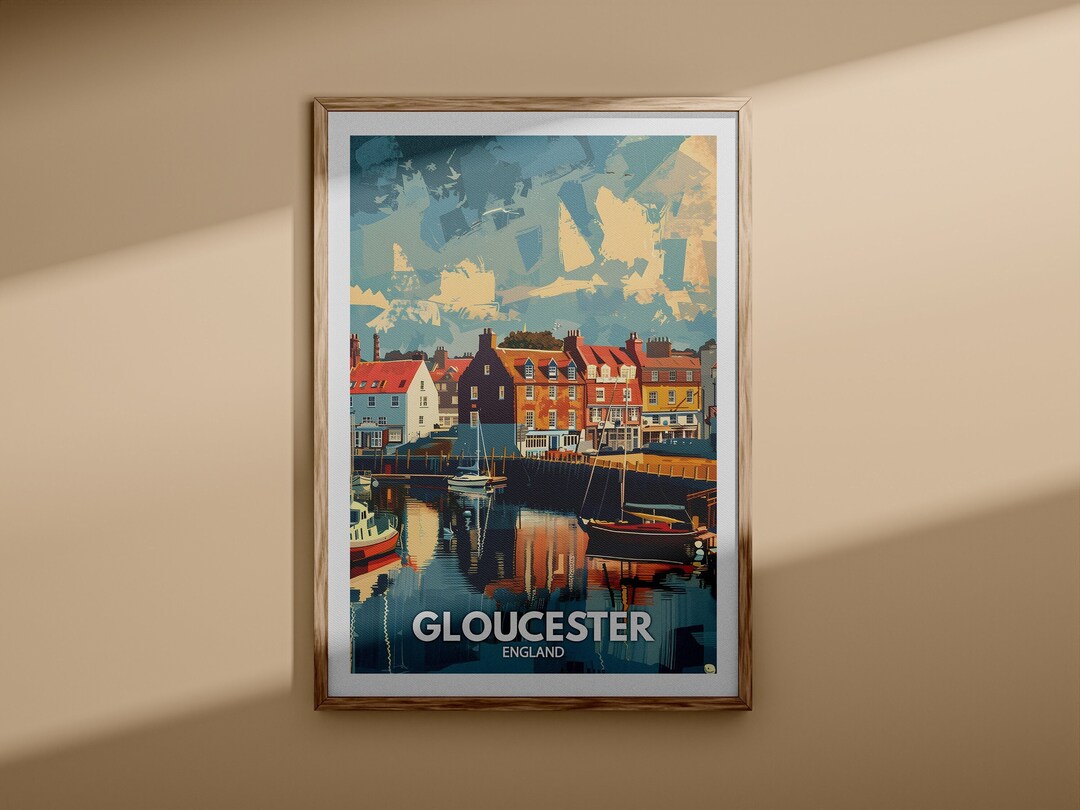 Gloucester Print - Gloucester Poster, UK Wall Art, England Wall Art Decor, British Travel Poster ...