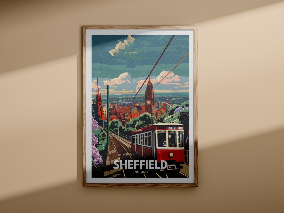 Sheffield Art Print - Sheffield Travel Poster, UK Wall Art, England ...