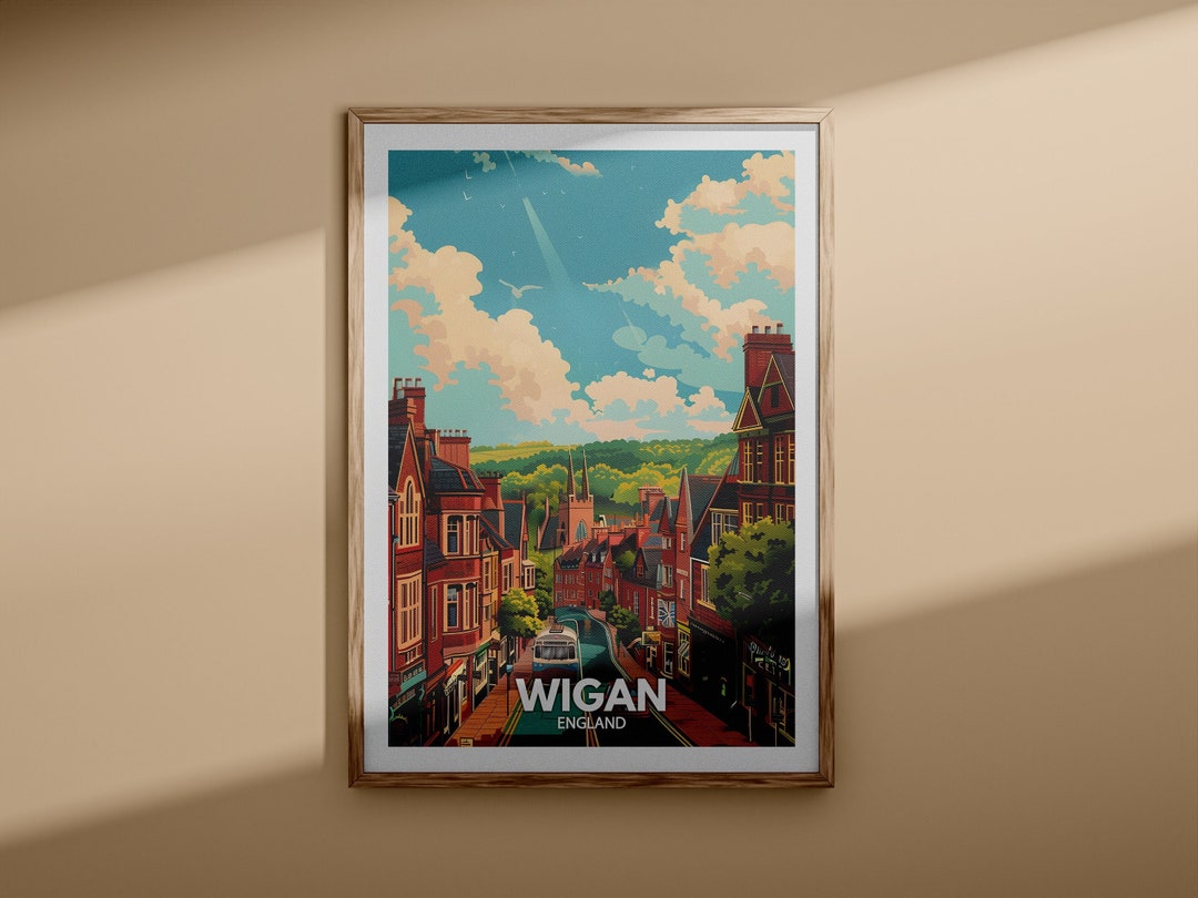 Wigan Print - Wigan Poster, UK Wall Art, England Wall Decor, British ...