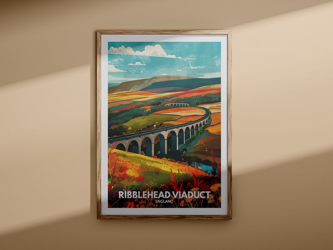 Ribblehead Viaduct Print - Ribblehead Viaduct City Poster, UK Wall Art ...