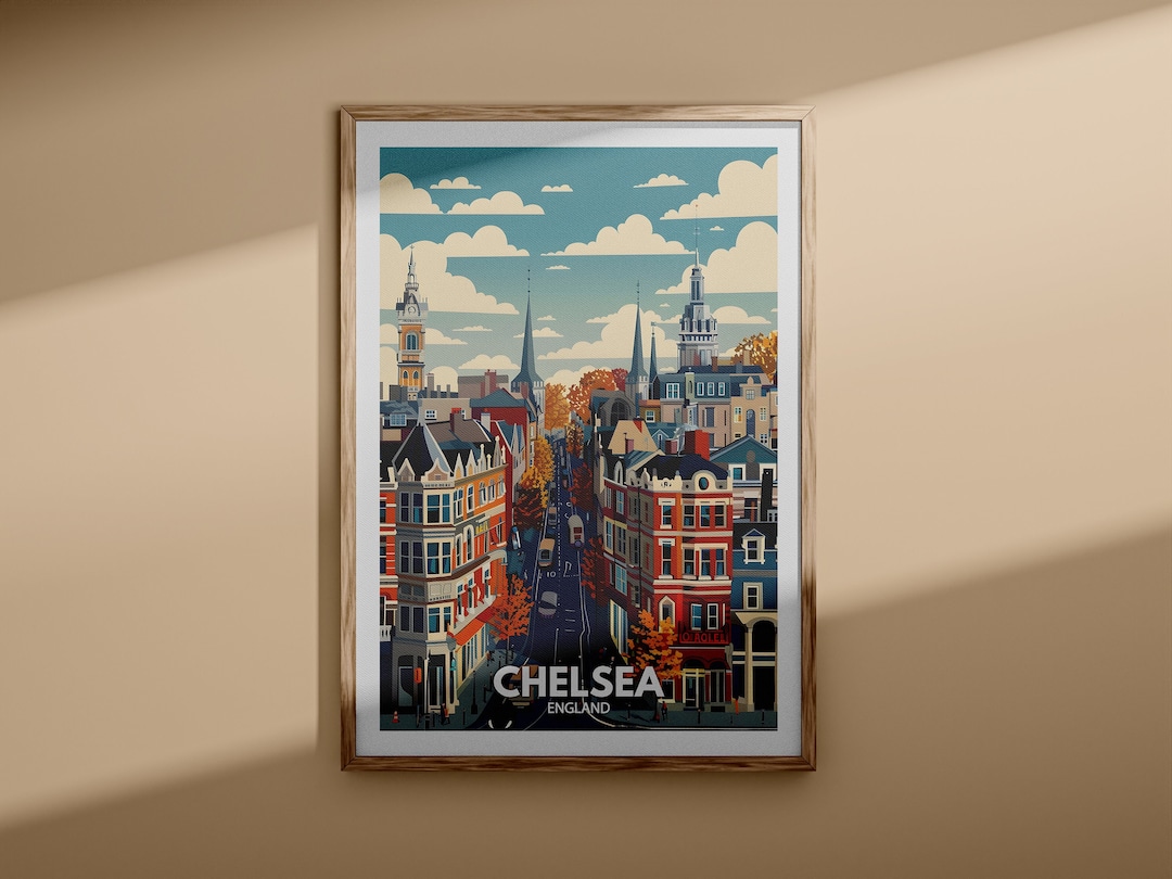 Chelsea Print - Chelsea Poster, UK Wall Art, England Wall Art Decor ...