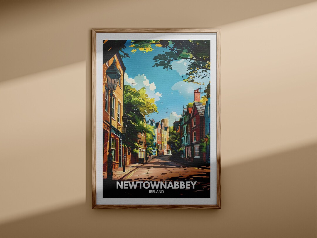 Newtownabbey Print - Newtownabbey Poster, UK Wall Art, Ireland Wall Art ...