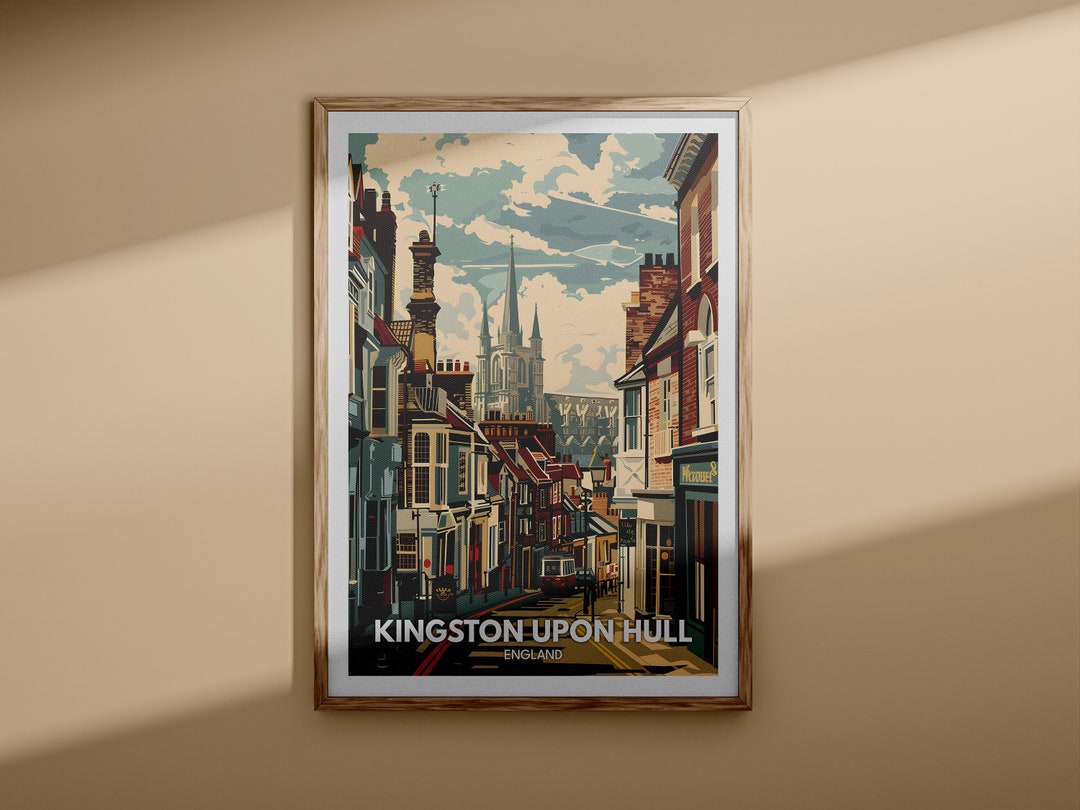 Hull City Print - Kingston Hull Poster, UK Wall Art, England Wall Art ...