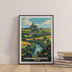 Durham Cathedral Print - Durham Cathedral Poster, UK Wall Art, Durham ...