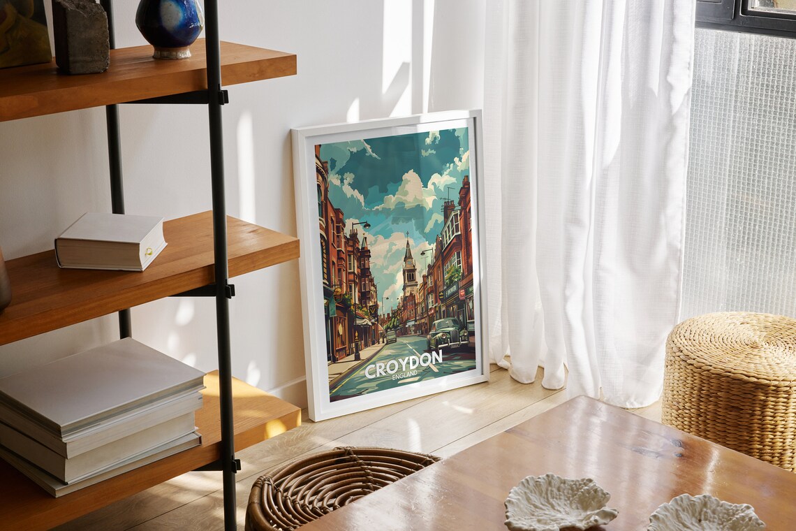 Croydon Art Print - Croydon Poster, UK Wall Art, England Wall Art Decor ...