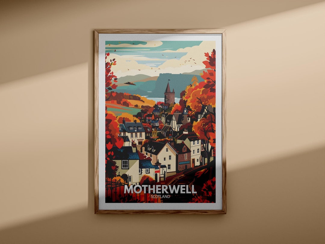 Motherwell Print - Motherwell Poster, UK Wall Art, Scotland Wall Art ...