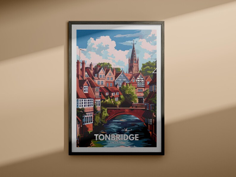 Tonbridge Print - Tonbridge Poster, UK Wall Art, England Wall Art Decor ...