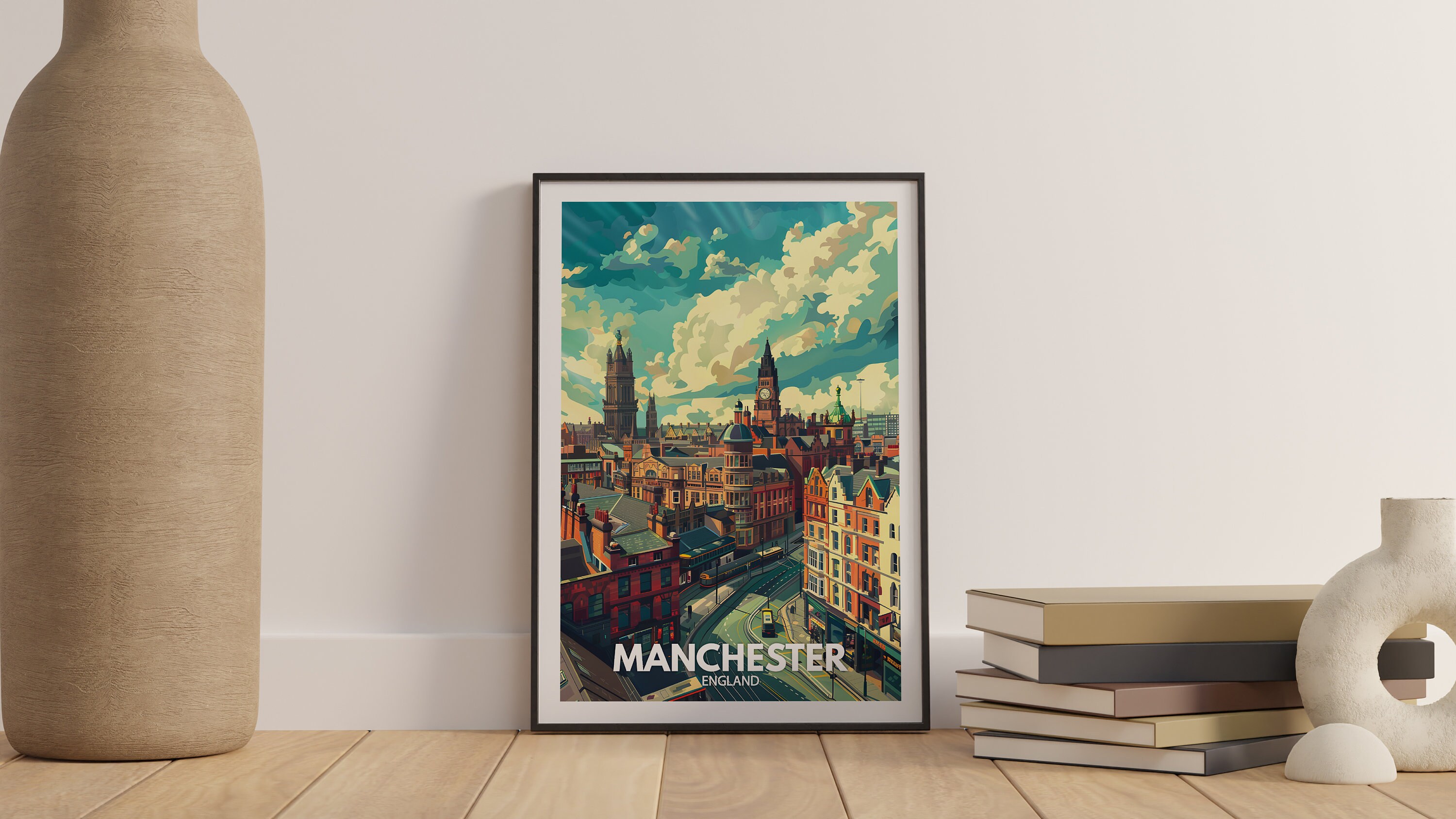 Manchester Print - Manchester City Poster, UK Wall Art, England Wall ...