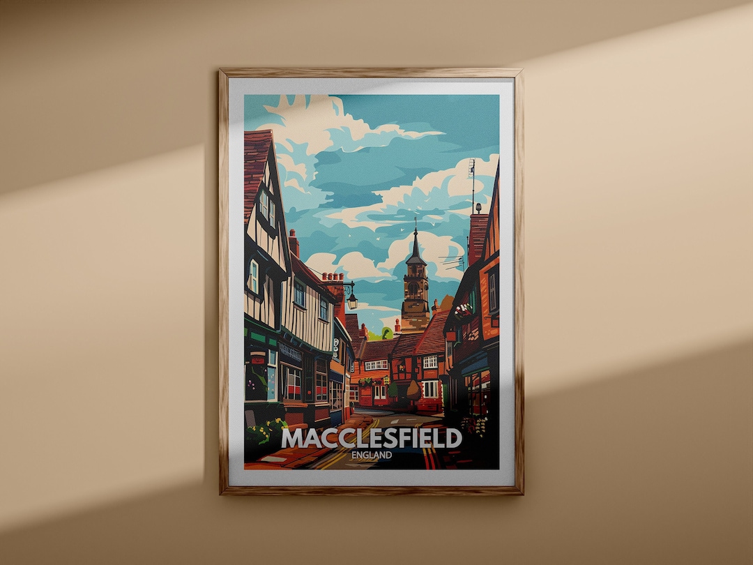 Macclesfield Print - Macclesfield Poster, UK Wall Art, England Wall Art ...