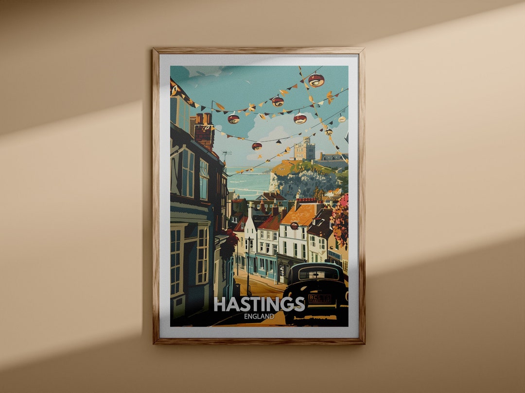 Hastings Print - Hastings Poster, UK Wall Art, England Wall Art Decor ...