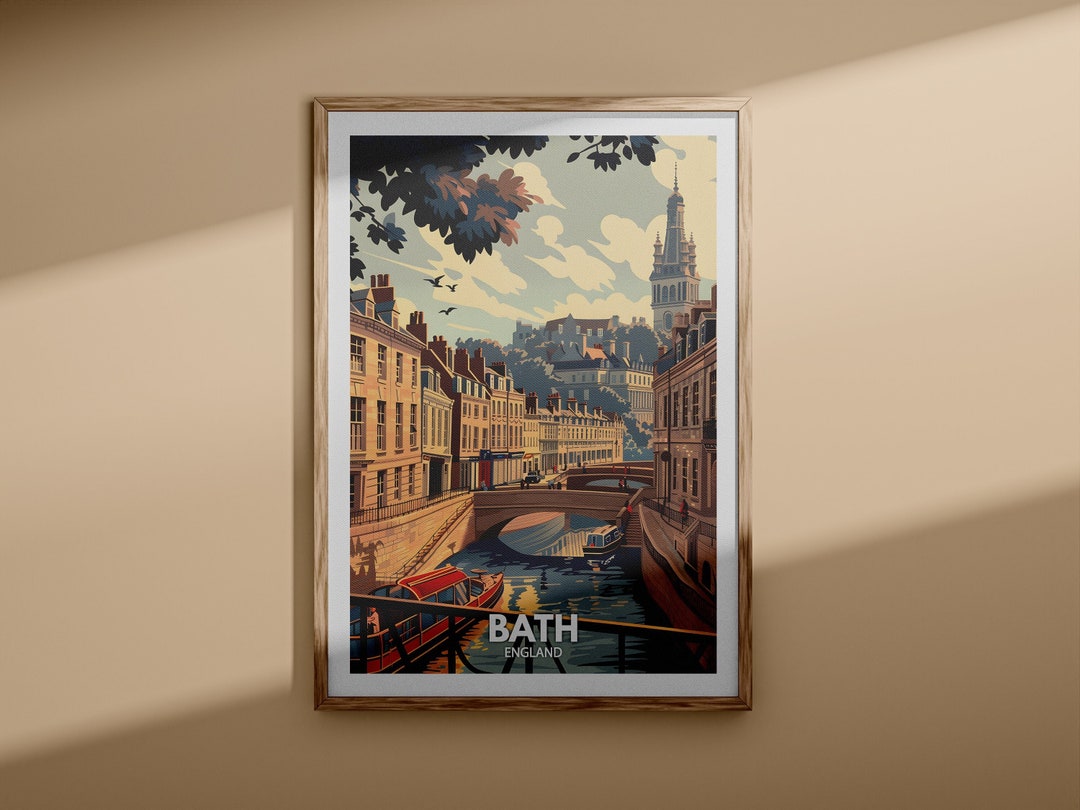 Bath Print - Bath Poster, UK Wall Art, England Wall Art Decor, British ...