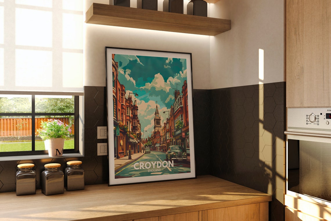 Croydon Art Print - Croydon Poster, UK Wall Art, England Wall Art Decor ...