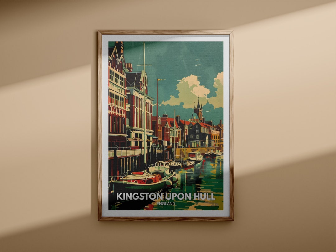 Hull Art Print Hull Travel Poster, UK Wall Art, England Wall Art Decor ...