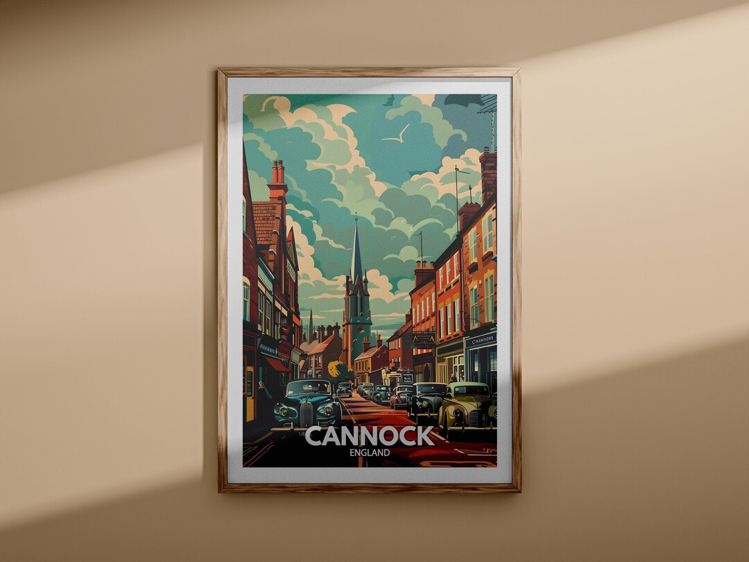 Cannock Print - Cannock Poster, UK Wall Art, England Wall Art Decor ...