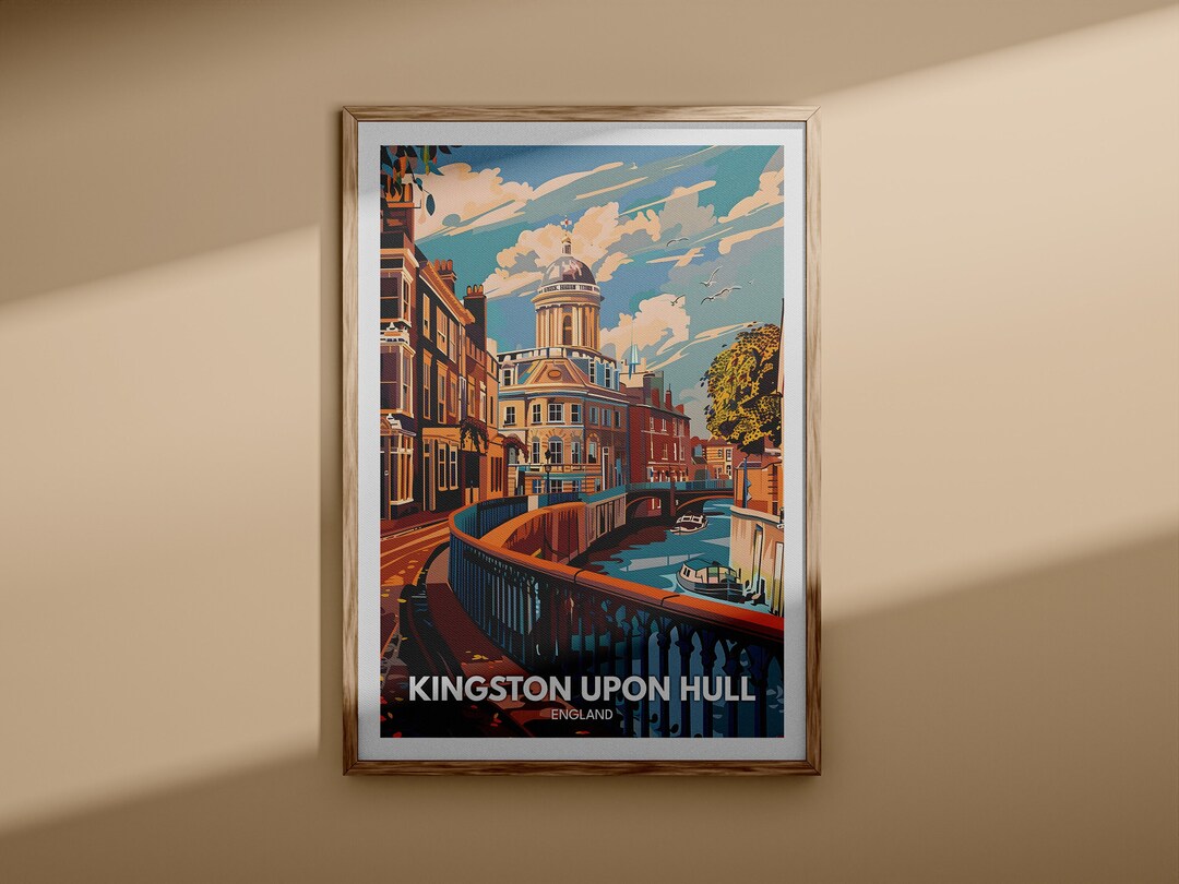 Kingston Upon Hull Print - Hull Travel Poster, UK Wall Art, England ...