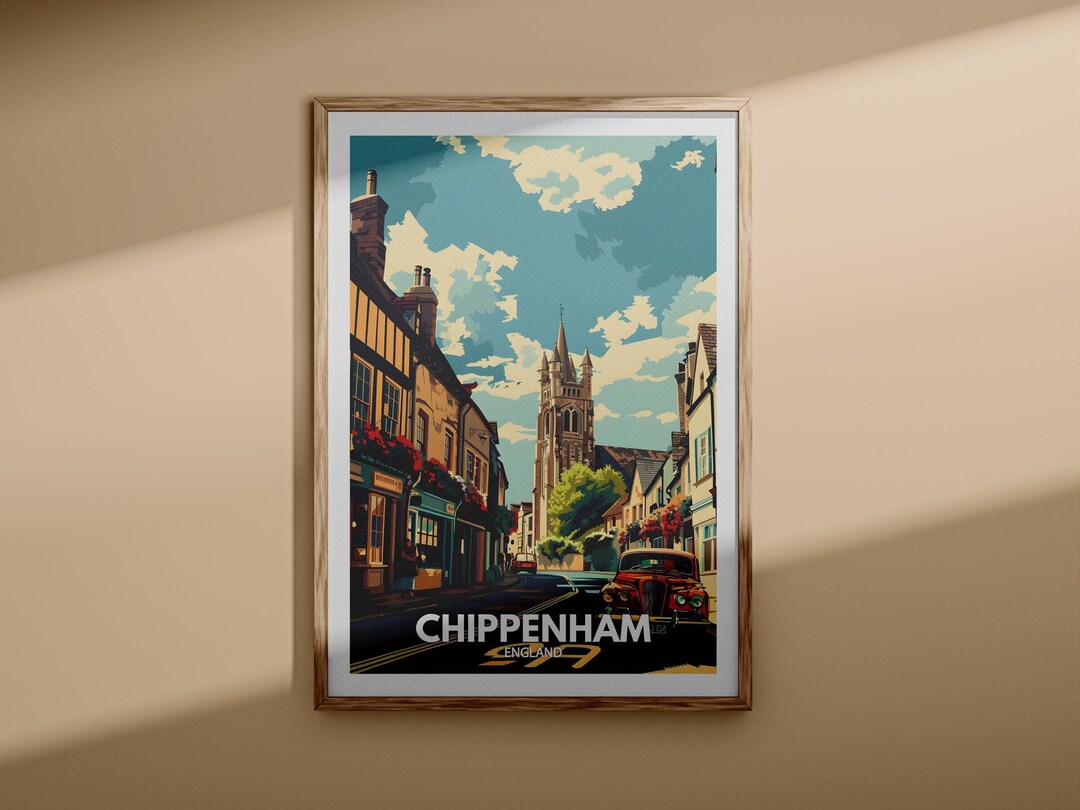 Chippenham Art Print - Chippenham Poster, UK Wall Art, England Wall Art ...