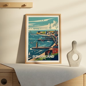 Sunderland Art Print - Sunderland Poster, UK Wall Art, England Wall Art ...